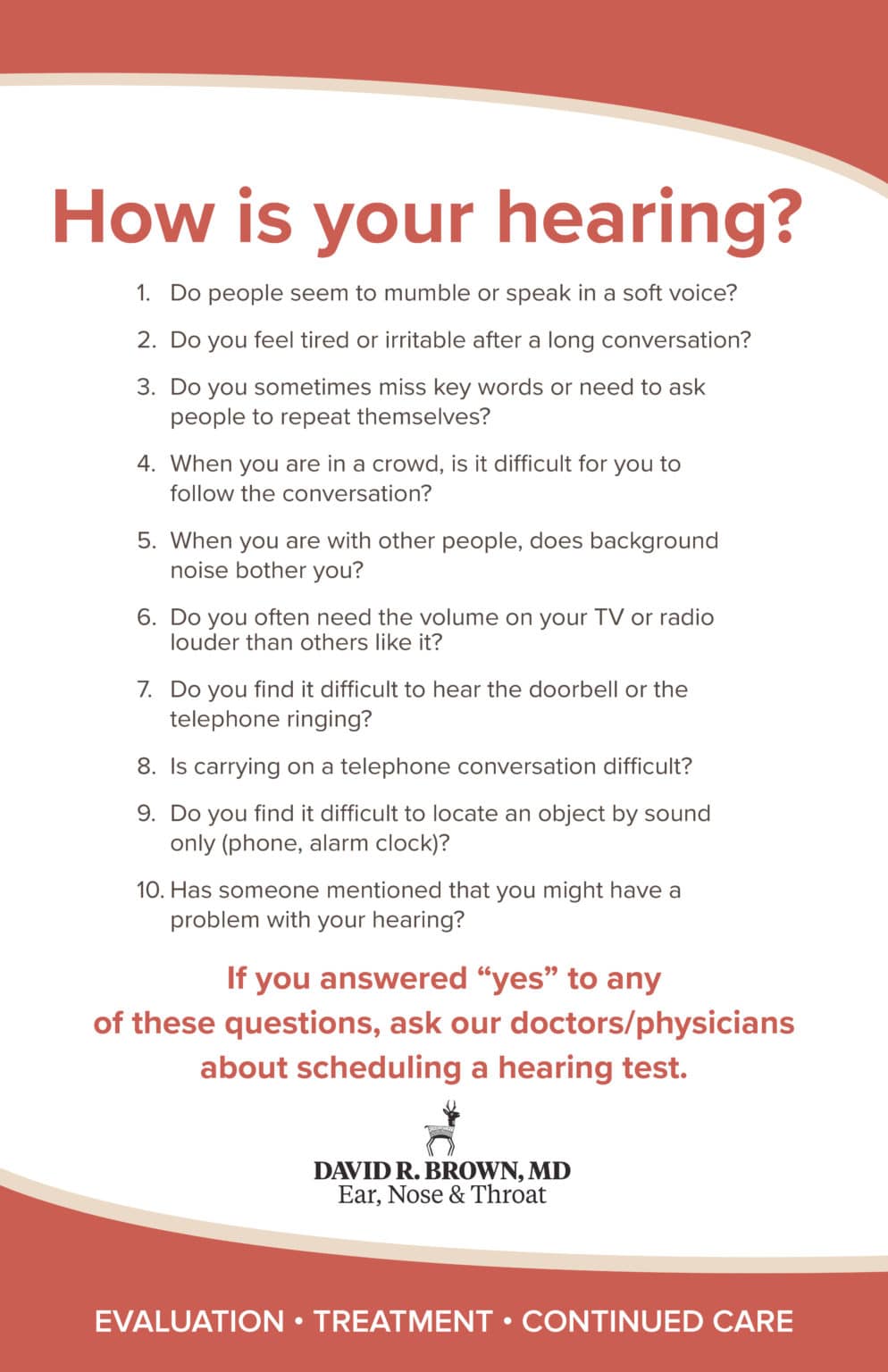 Hearing Loss - David R Brown MD Ear, Nose and Throat